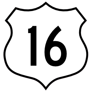 Highway 16 Sign Sticker
