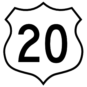 Highway 20 Sign Sticker