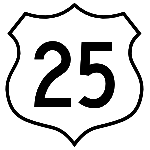 Highway 25 Sign Sticker