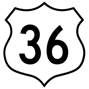 Highway 36 Sign Sticker