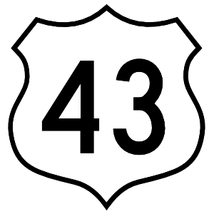 Highway 43 Sign Sticker