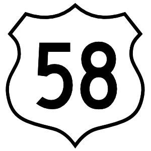 Highway 58 Sign Sticker