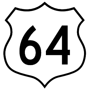 Highway 64 Sign Sticker