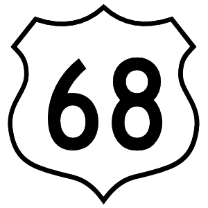 Highway 68 Sign Sticker