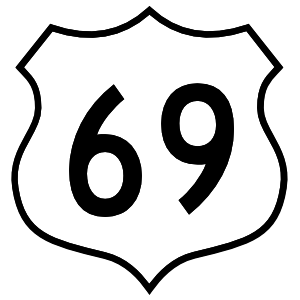 Highway 69 Sign Sticker