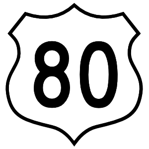 Highway 80 Sign Sticker