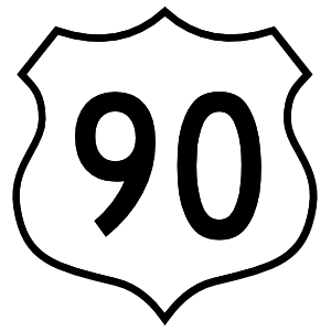 Highway 90 Sign Sticker