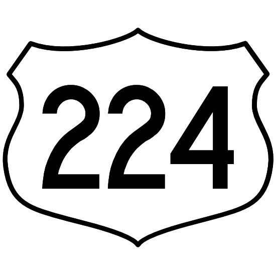 Highway 224 Sign Sticker Highway 224 Sign Sticker