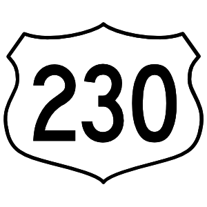 Highway 230 Sign Sticker