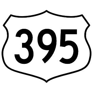 Highway 395 Sign Sticker