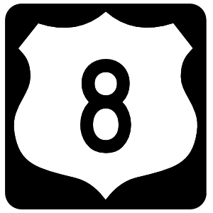 Highway 8 Sign With Black Border Magnet
