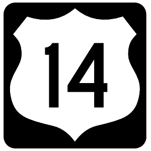Highway 14 Sign With Black Border Sticker