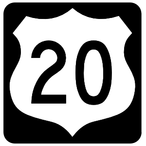 Highway 20 Sign With Black Border Magnet