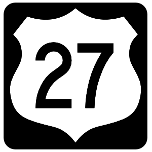 Highway 27 Sign With Black Border Magnet
