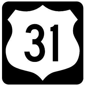 Highway 31 Sign With Black Border Sticker