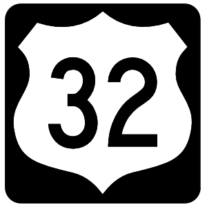 Highway 32 Sign With Black Border Sticker