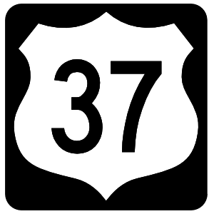 Highway 37 Sign With Black Border Magnet