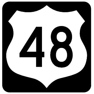 Highway 48 Sign With Black Border Sticker