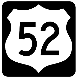 Highway 52 Sign With Black Border Sticker