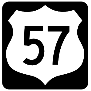 Highway 57 Sign With Black Border Sticker