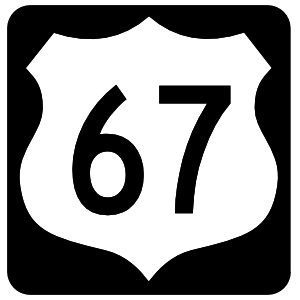 Highway 67 Sign With Black Border Sticker