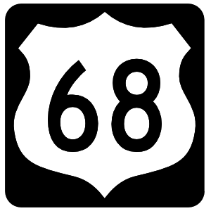 Highway 68 Sign With Black Border Sticker