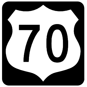 Highway 70 Sign With Black Border Sticker