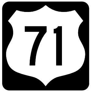 Highway 71 Sign With Black Border Sticker