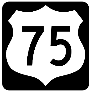 Highway 75 Sign With Black Border Sticker