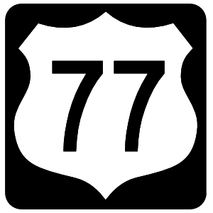 Highway 77 Sign With Black Border Sticker