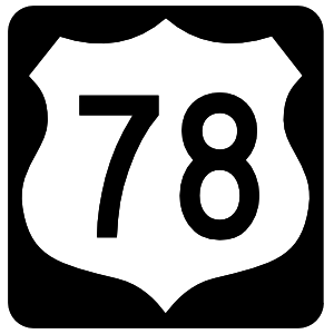 Highway 78 Sign With Black Border Sticker