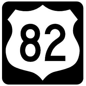 Highway 82 Sign With Black Border Sticker