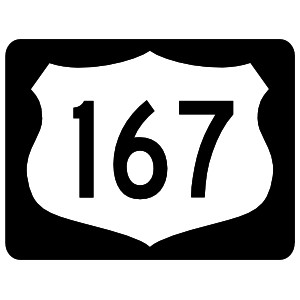 Highway 167 Sign With Black Border Sticker