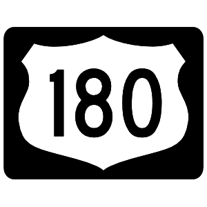 Highway 180 Sign With Black Border Magnet