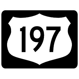 Highway 197 Sign With Black Border Sticker