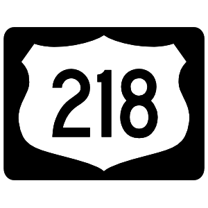 Highway 218 Sign With Black Border Sticker