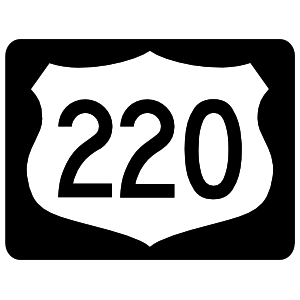 Highway 220 Sign With Black Border Sticker
