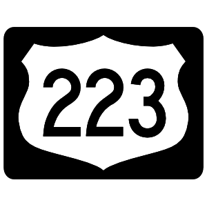Highway 223 Sign With Black Border Sticker