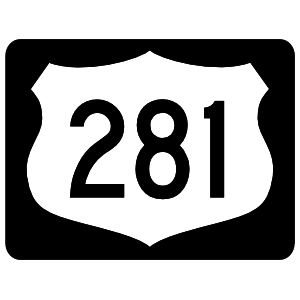 Highway 281 Sign With Black Border Sticker