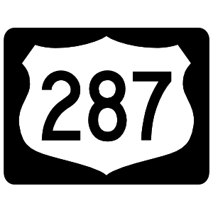 Highway 287 Sign With Black Border Magnet