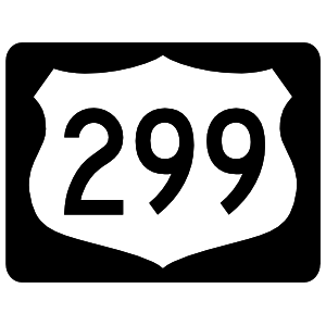 Highway 299 Sign With Black Border Sticker