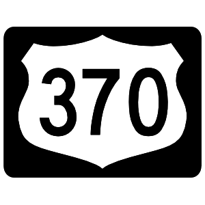 Highway 370 Sign With Black Border Sticker