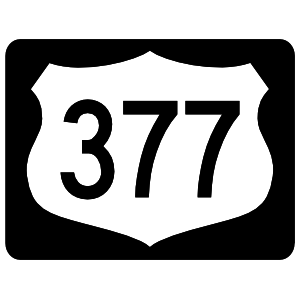 Highway 377 Sign With Black Border Magnet