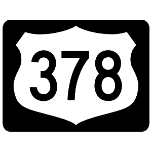 Highway 378 Sign With Black Border Sticker