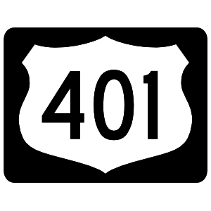 Highway 401 Sign With Black Border Sticker