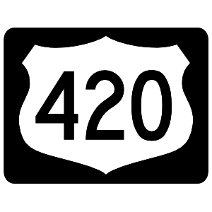 Highway 420 Sign With Black Border Magnet