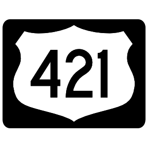 Highway 421 Sign With Black Border Sticker