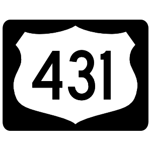 Highway 431 Sign With Black Border Sticker