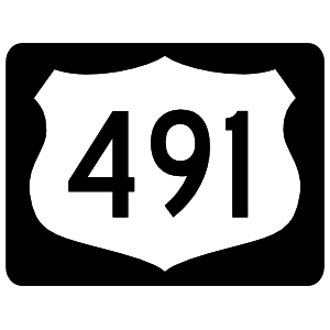 Highway 491 Sign With Black Border Magnet