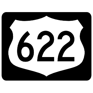 Highway 622 Sign With Black Border Sticker